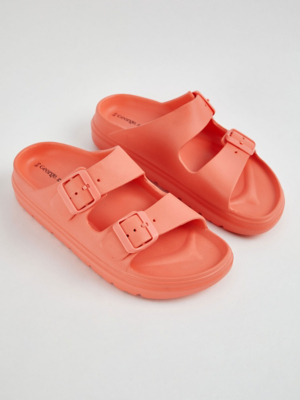 Coral Double Buckle Flatbed Sandal Sliders | Women | George at ASDA