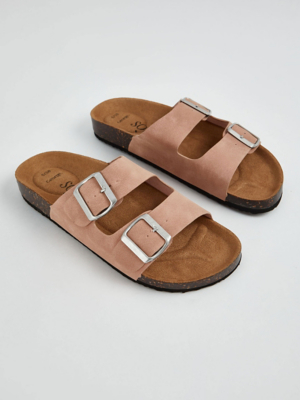 Pink Double Buckle Flatbed Sandals | Women | George at ASDA