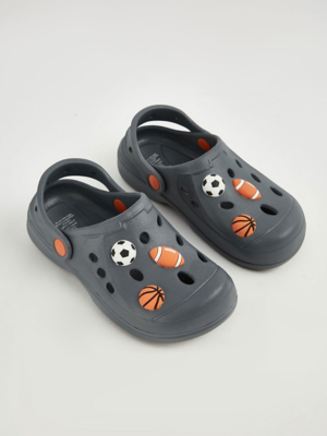 Grey Sport Badge Clogs | Kids | George at ASDA