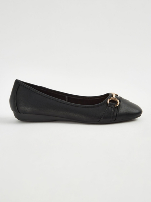 Black Wide Fit Loafer Ballet Shoes | Women | George at ASDA