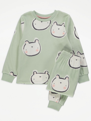 Green Bear Long Sleeve Fleece Pyjamas | Kids | George at ASDA