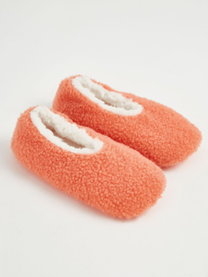 Coral Borg Slipper Socks | Kids | George at ASDA