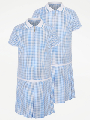 Girls Gingham Sporty School Dress 2 Pack | School | George at ASDA