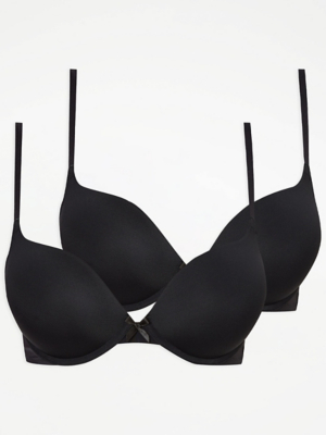 Black 2 Sizes Bigger Bras 2 Pack | Lingerie | George at ASDA