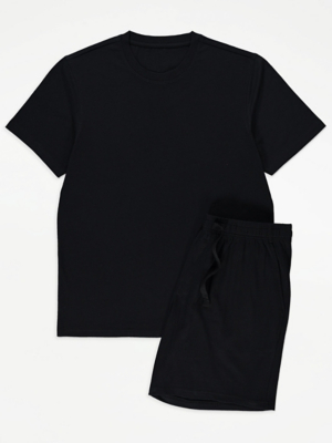 Black Short Sleeve Lounge Pyjamas | Men | George at ASDA