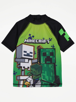 Minecraft Green Ombre Rash Vest | Kids | George at ASDA