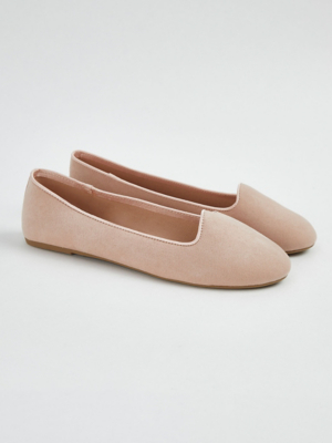 Light Pink Crocodile Skin Quilted Ballet Shoes | Women | George at ASDA