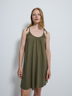 Khaki Tie Shoulder Mini Sundress | Women | George at ASDA