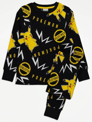 Pokémon Pikachu Black Long Sleeve Pyjamas | Kids | George at ASDA