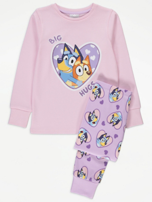 Bluey Pink Hugs Spotted Pyjamas | Kids | George at ASDA