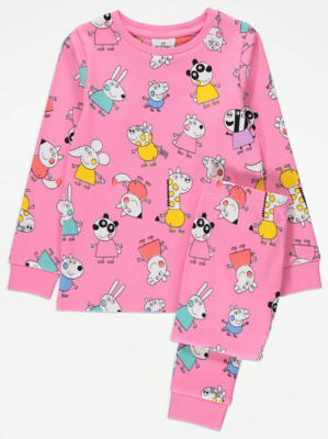 Peppa Pig and Friends Pink Long Sleeve Pyjamas | Kids | George at ASDA