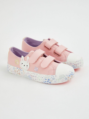 Pink Bunny Floral Double Strap Trainers | Kids | George at ASDA