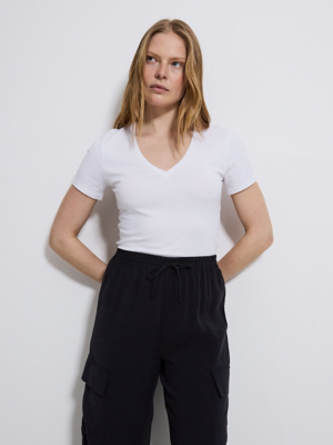 White Basic V Neck Top | Women | George at ASDA
