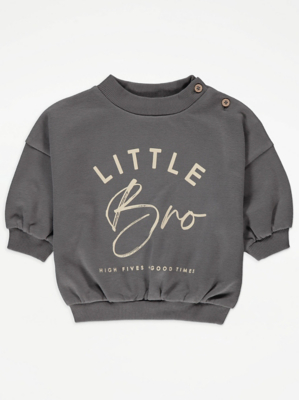 Grey Little Bro Slogan Sweatshirt | Baby | George at ASDA