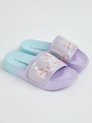 Purple Ombre Shake Sequin Sliders | Kids | George at ASDA