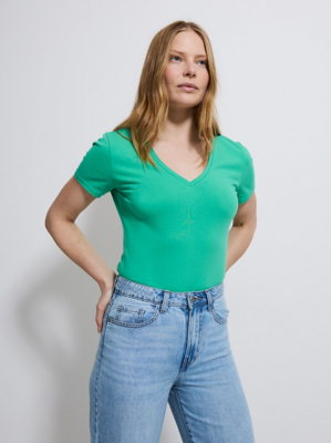 Green Basic V Neck Top | Women | George at ASDA