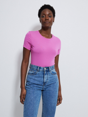 Bright Pink Crew Neck T-Shirt | Women | George at ASDA