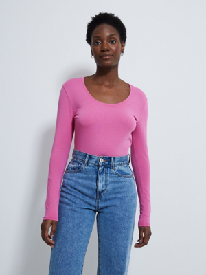 Bright Pink Crew Neck Long Sleeve Top | Women | George at ASDA