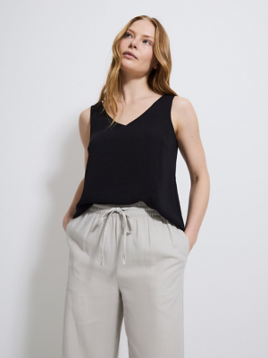 Black V Neck Built Up Cami Top | Women | George at ASDA