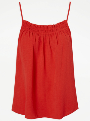 Red Strappy Ruched Cami Top | Women | George at ASDA