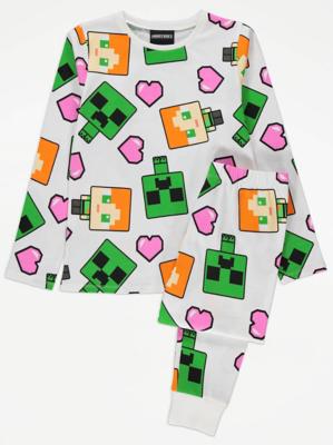 Minecraft Heart Long Sleeve Pyjamas | Kids | George at ASDA