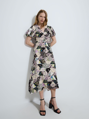 Floral Patchwork Ruched Front Midi Dress | Women | George at ASDA
