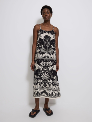 Black Palm Tree Midi Sundress | Women | George at ASDA