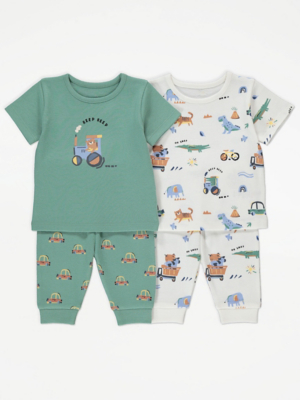 Tractor Long Sleeve Pyjamas 2 Pack | Baby | George at ASDA