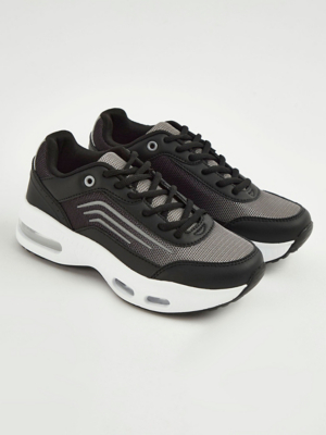 Black Lace Up Sporty Bubble Trainers | Sale & Offers | George at ASDA