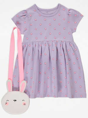 Lilac Floral Dress and Bunny Bag Outfit | Kids | George at ASDA