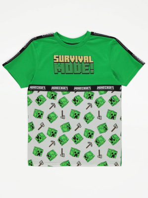 Minecraft Green Survival Mode T-Shirt | Kids | George at ASDA