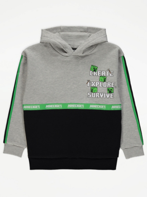 Minecraft Grey Graphic Hoodie | Kids | George at ASDA