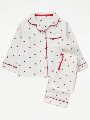 Pink Heart Eyes Sleepover Pyjamas | Kids | George at ASDA