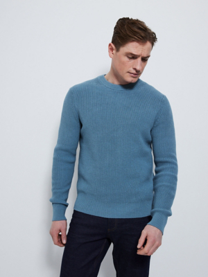 Grey Cable Knit Crew Neck Jumper | Men | George at ASDA