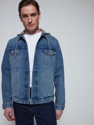 Jersey Hood Denim Jacket | Men | George at ASDA