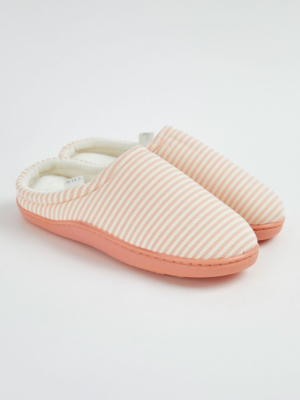 Coral Stripe Mule Slippers | Lingerie | George at ASDA