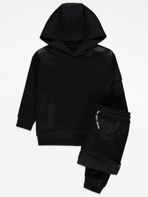 Black Stripe Hoodie and Cargo Pocket Joggers Outfit | Kids | George at ASDA