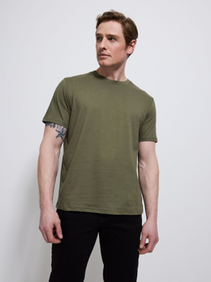 Khaki Crew Neck T-Shirt | Men | George at ASDA