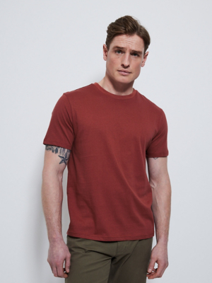 Rust Plain Crew Neck T-Shirt | Men | George at ASDA