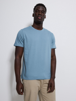 Light Blue Crew Neck T-Shirt | Men | George at ASDA