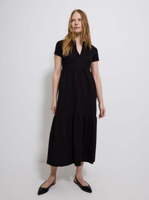 Black Tiered Midi Dress | Women | George at ASDA