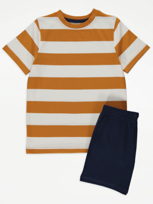 Mustard Stripe Short Pyjamas | Kids | George at ASDA