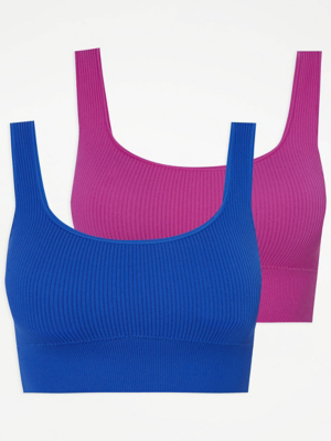 Ribbed Seam Free Comfy Bras 2 Pack | Lingerie | George at ASDA