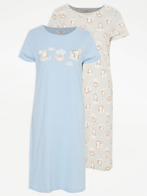 Sloth Nightdresses 2 Pack | Lingerie | George at ASDA