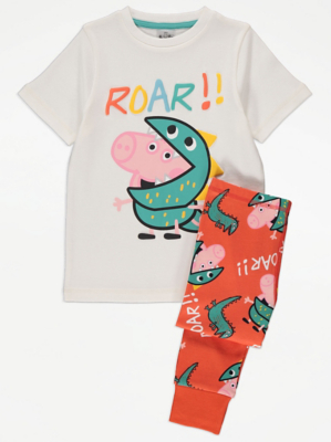 Peppa Pig George Pig Dinosaur Short Sleeve Pyjamas | Kids | George at ASDA