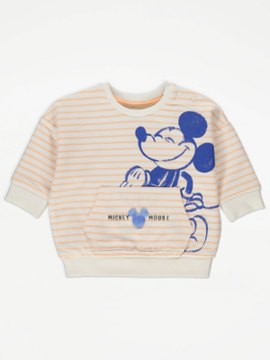 Disney Mickey Mouse Cream Stripe Sweatshirt | Baby | George at ASDA