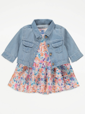 Bright Floral Dress and Denim Jacket Outfit | Baby | George at ASDA