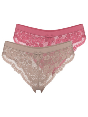 Sparkle Lace Super High Leg Knickers 2 Pack | Lingerie | George at ASDA