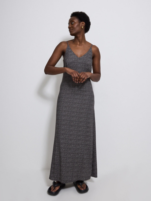 Black Animal Print Slip Dress | Women | George at ASDA