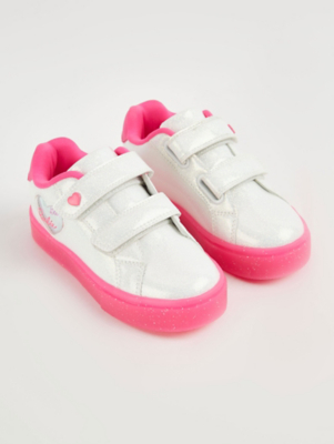 Barbie Silver Holographic Light Up Trainers | Kids | George at ASDA